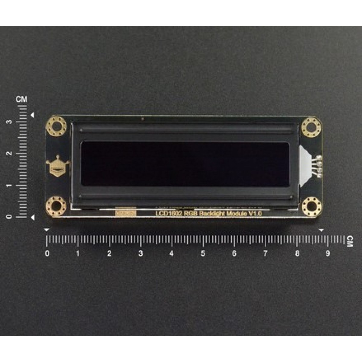 DFRobot Gravity I2C 16x2 LCD With RGB Font Display Black Background