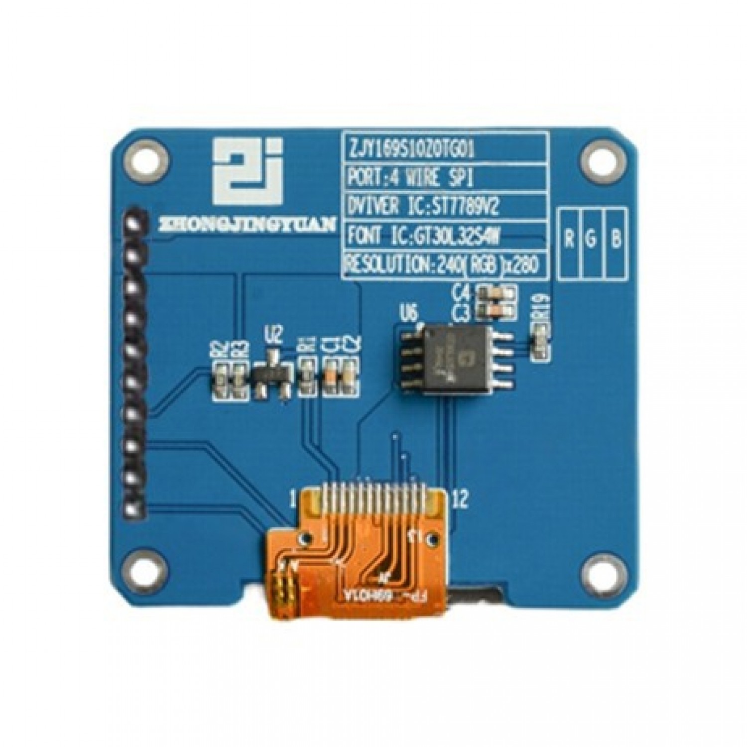 1 69 Inch IPS TFT Display 240 280 Pixels SPI ST7789V2 42x39mm