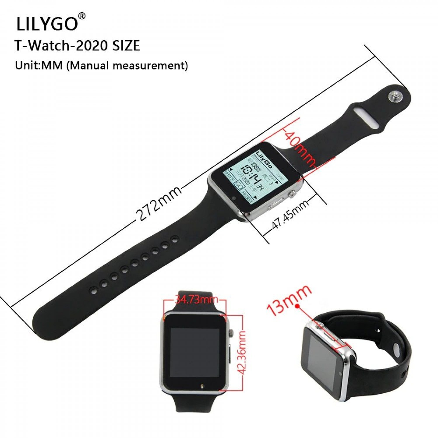 LilyGO TTGO T-Watch-2020 V3 - ESP32 - Zwart - LILYGO-Q327