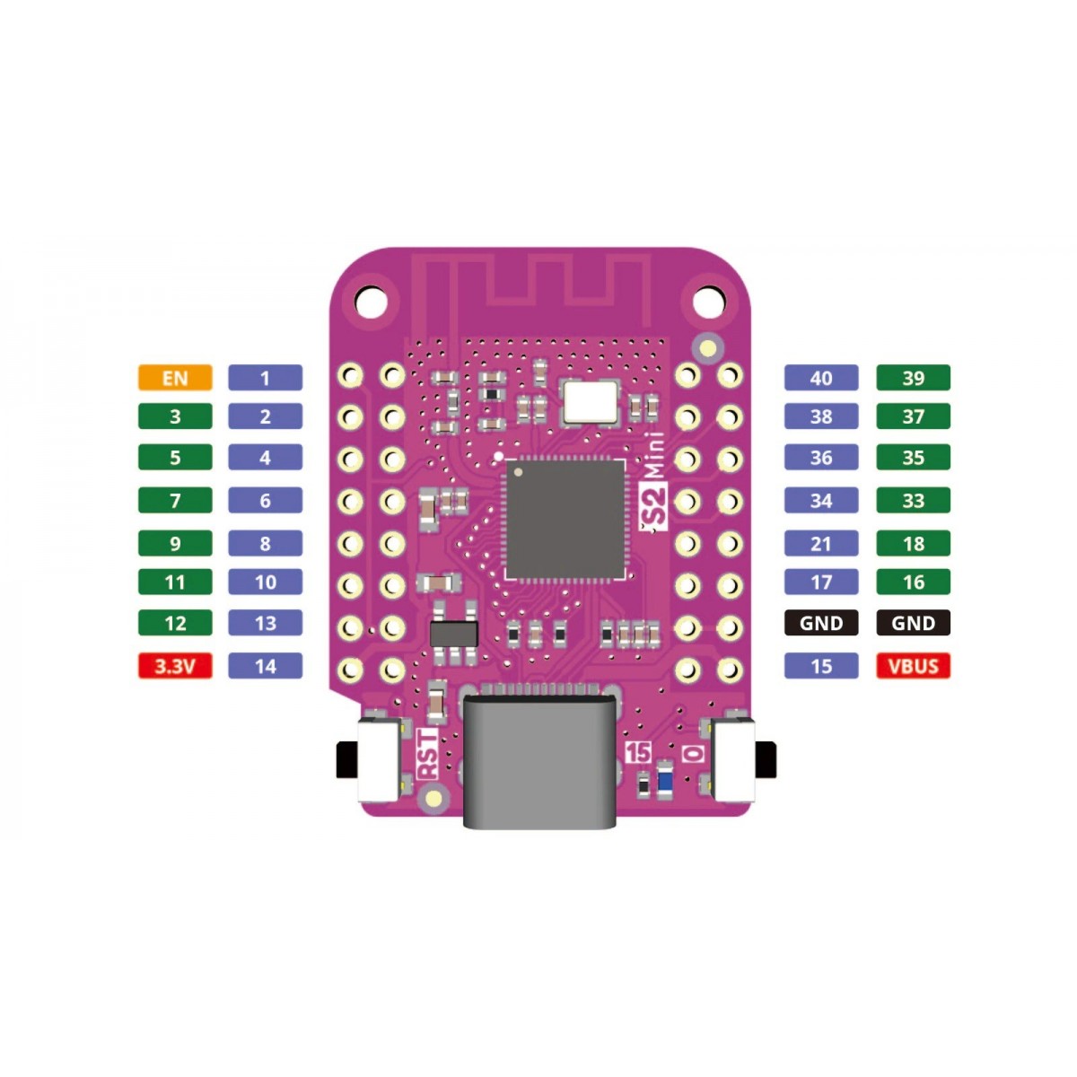 Wemos S2 Mini - ESP32-S2 - WMS2MINI