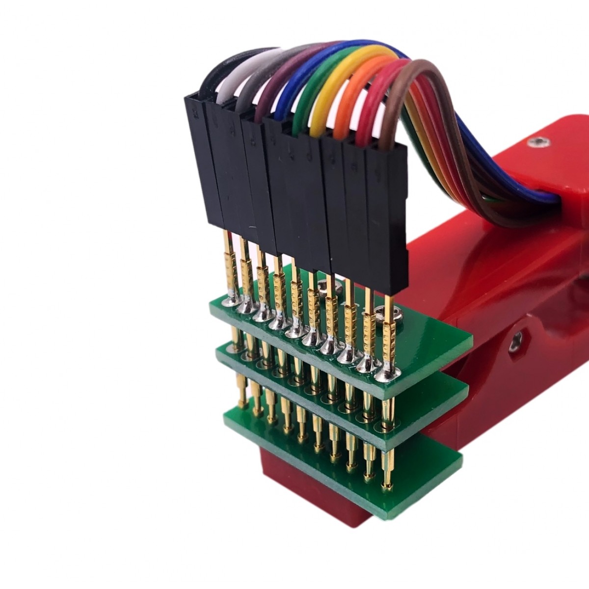 Test Probe with Clamp - Pogo Pin 1x10p - POGOTEST1X10P-CLAMP