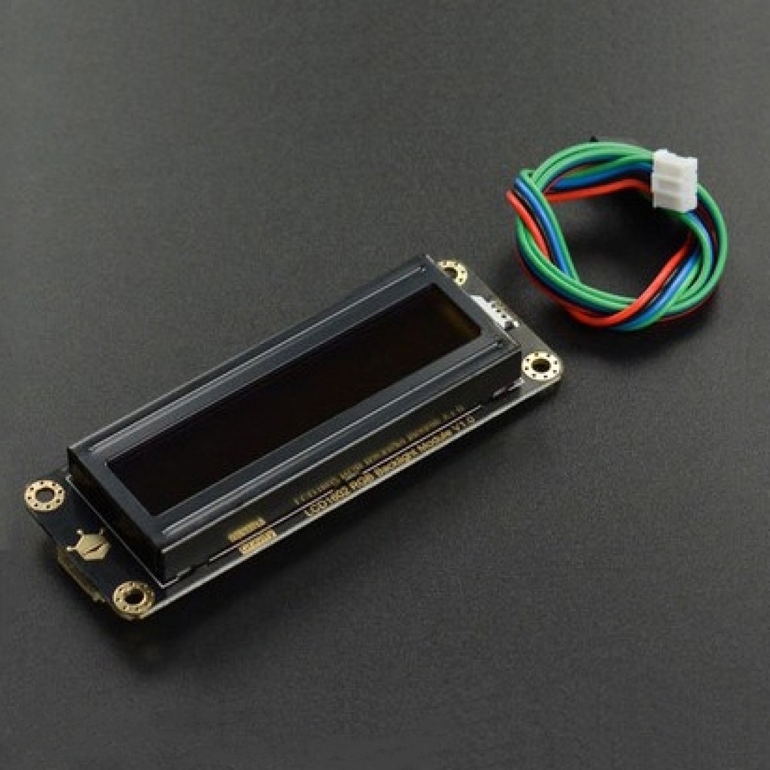 DFRobot Gravity I2C 16x2 LCD with RGB Font Display - Black Background - DFROBOT-DFR0554
