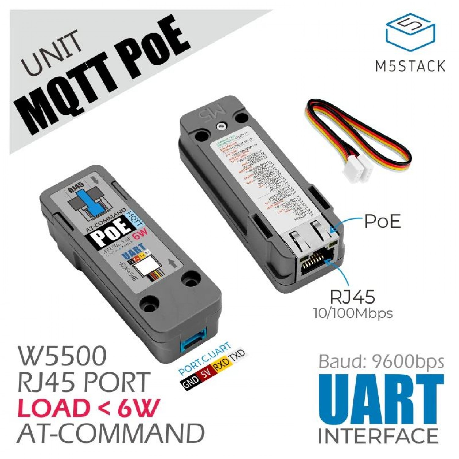 M5Stack MQTT PoE Unit - W5500 - M5Stack-U129-B