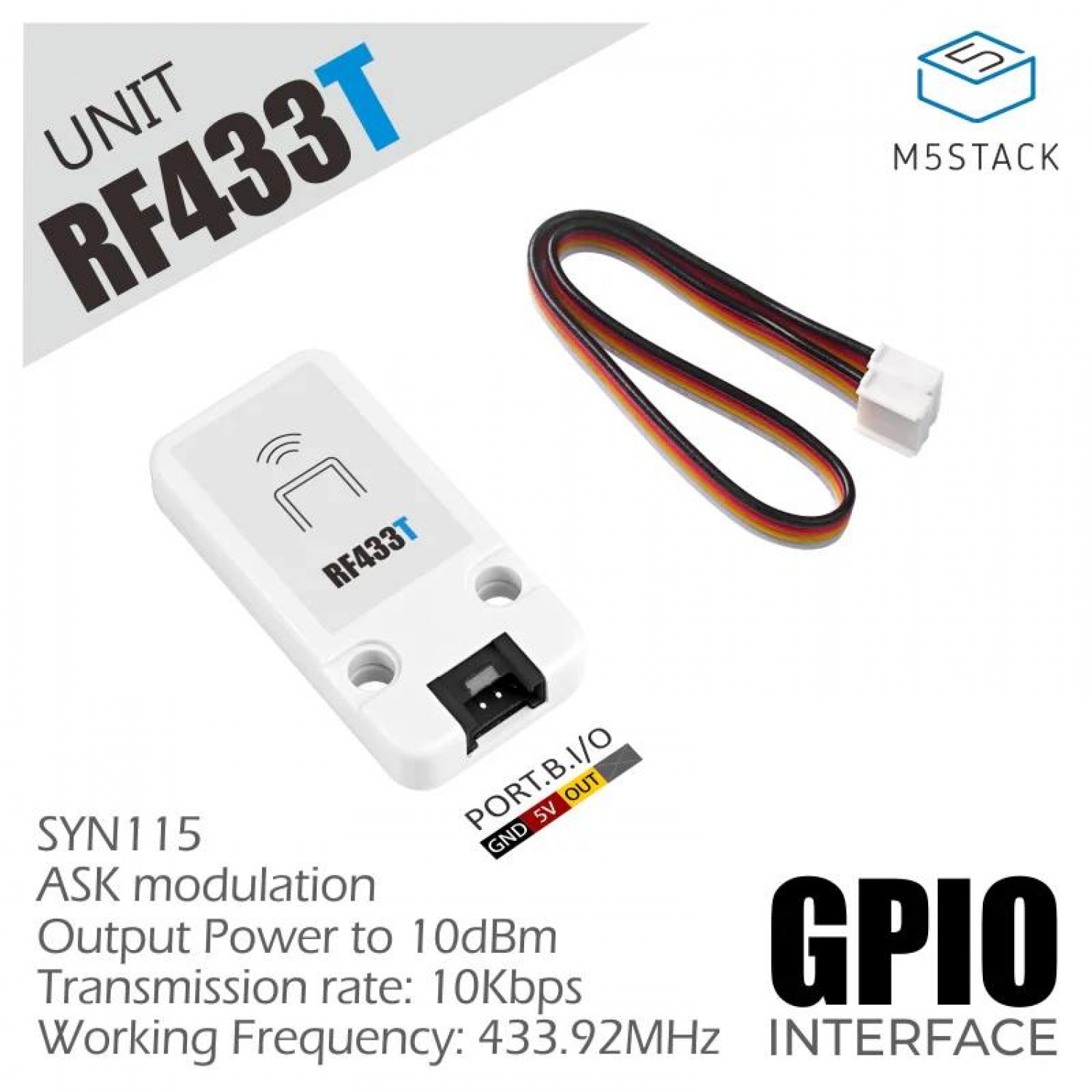 M5Stack RF 433MHz Transmitter Unit - SYN115 - M5Stack-U114