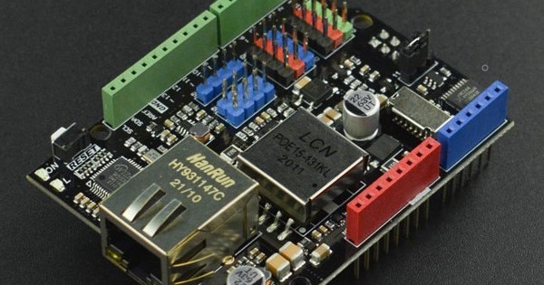 DFRobot Ethernet and PoE Shield for Arduino - W5500 Chipset - DFROBOT-DFR0850