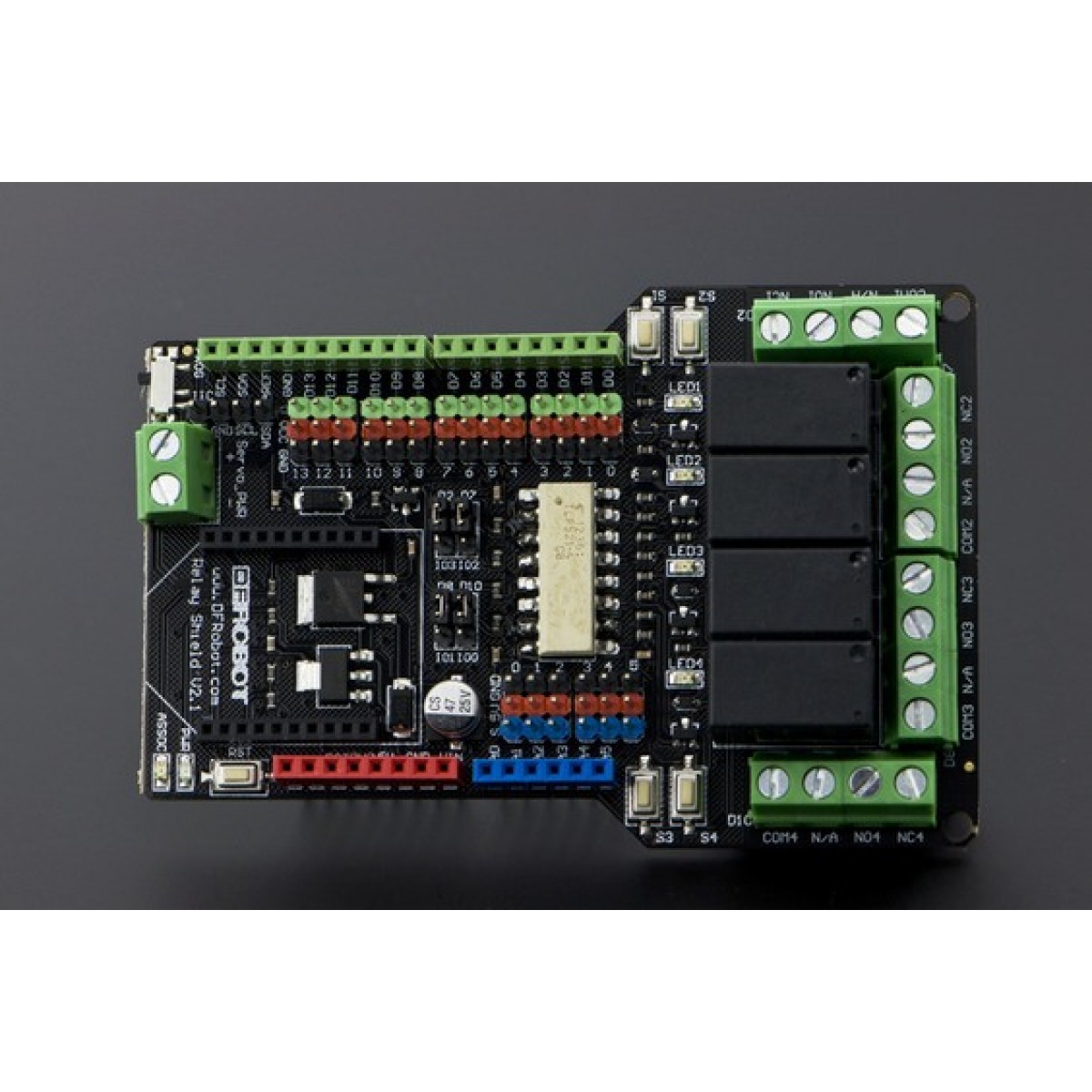 DFRobot Gravity 4 Channel Relay Shield - for Arduino - DFROBOT-DFR0144