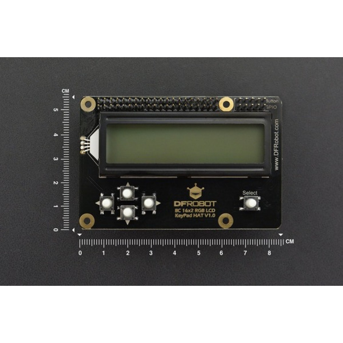 Dfrobot I2c 16x2 Rgb Lcd Keypad Hat Met Rgb Backlight Voor Raspberry Pi Dfrobot Dfr0514