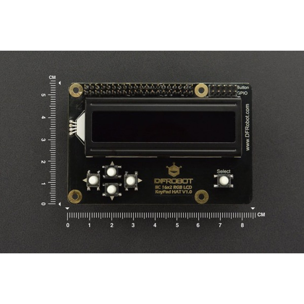 DFRobot I2C 16x2 RGB LCD Keypad HAT met RGB Karakters - voor Raspberry ... DFRobot I2C 16x2 RGB LCD Keypad HAT met RGB Karakters - voor Raspberry ...