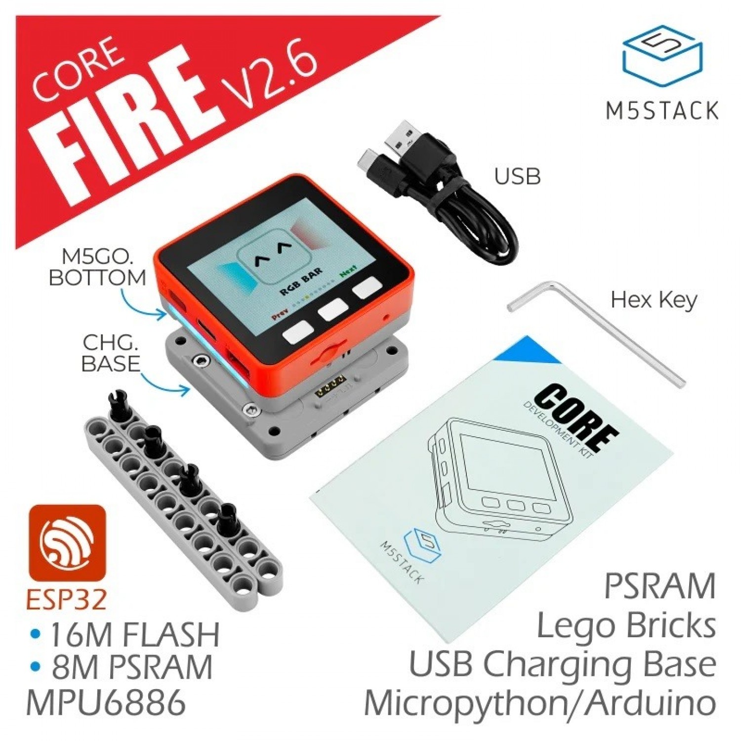M5Stack FIRE IoT Development Kit V2.6 - PSRAM - M5STACK-K007-V26