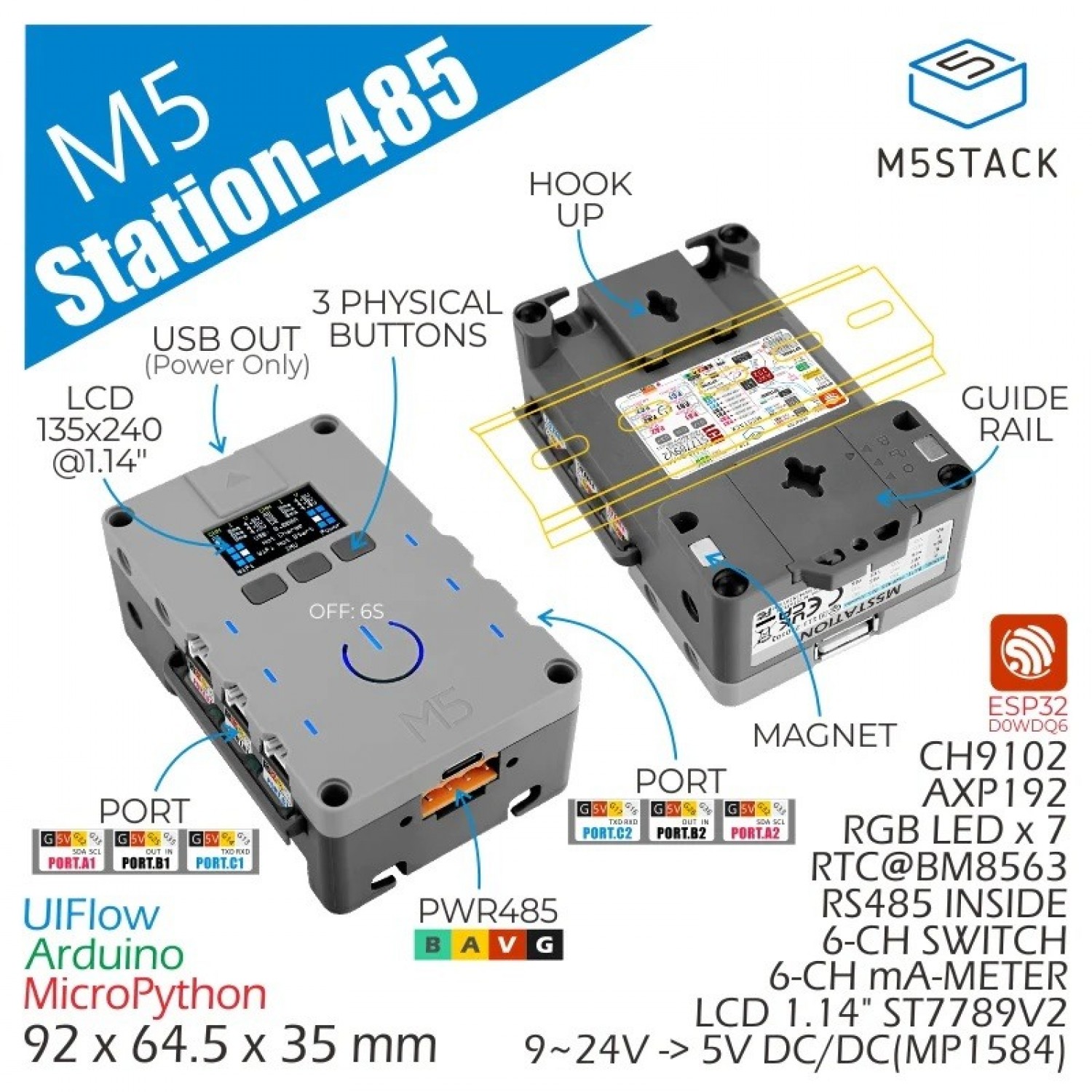 M5Stack M5Station-485 - ESP32 - M5STACK-K123