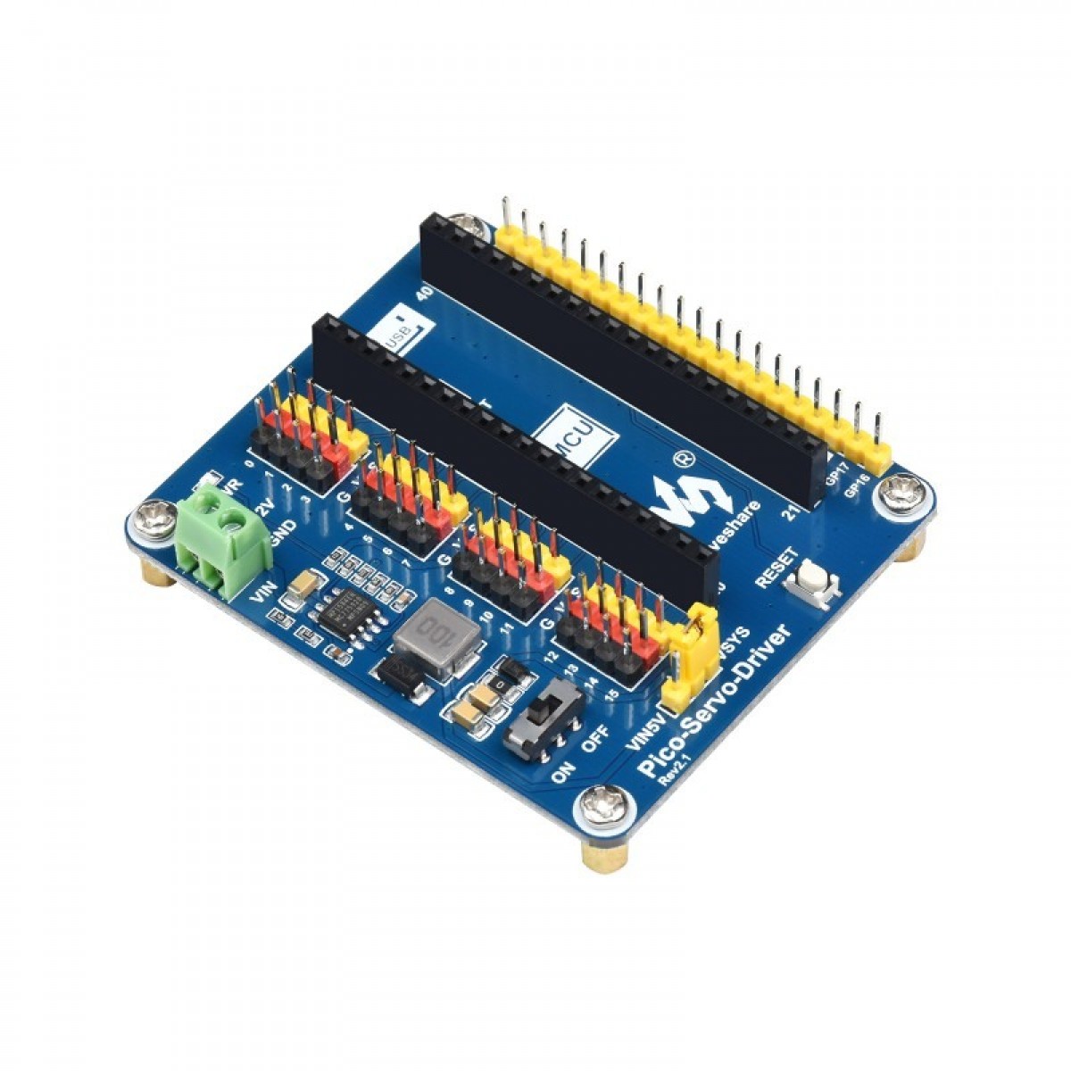 Waveshare Servo Driver Module For Raspberry Pi Pico Ws 19767