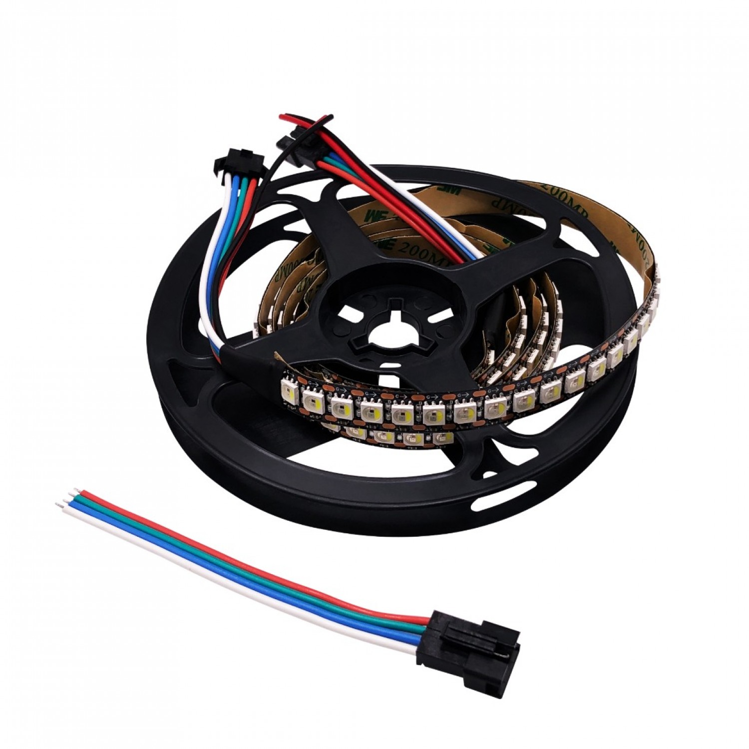 WorldSemi WS2813 Digitale 5050 RGBW LED Strip - Zwart - 144 LEDs 1m ...