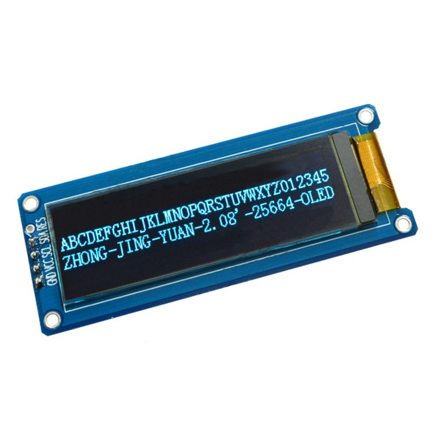 2.08 inch OLED Display 256*64 pixels - Blauw - I2C - ZJY-2.08OLEDBLUE