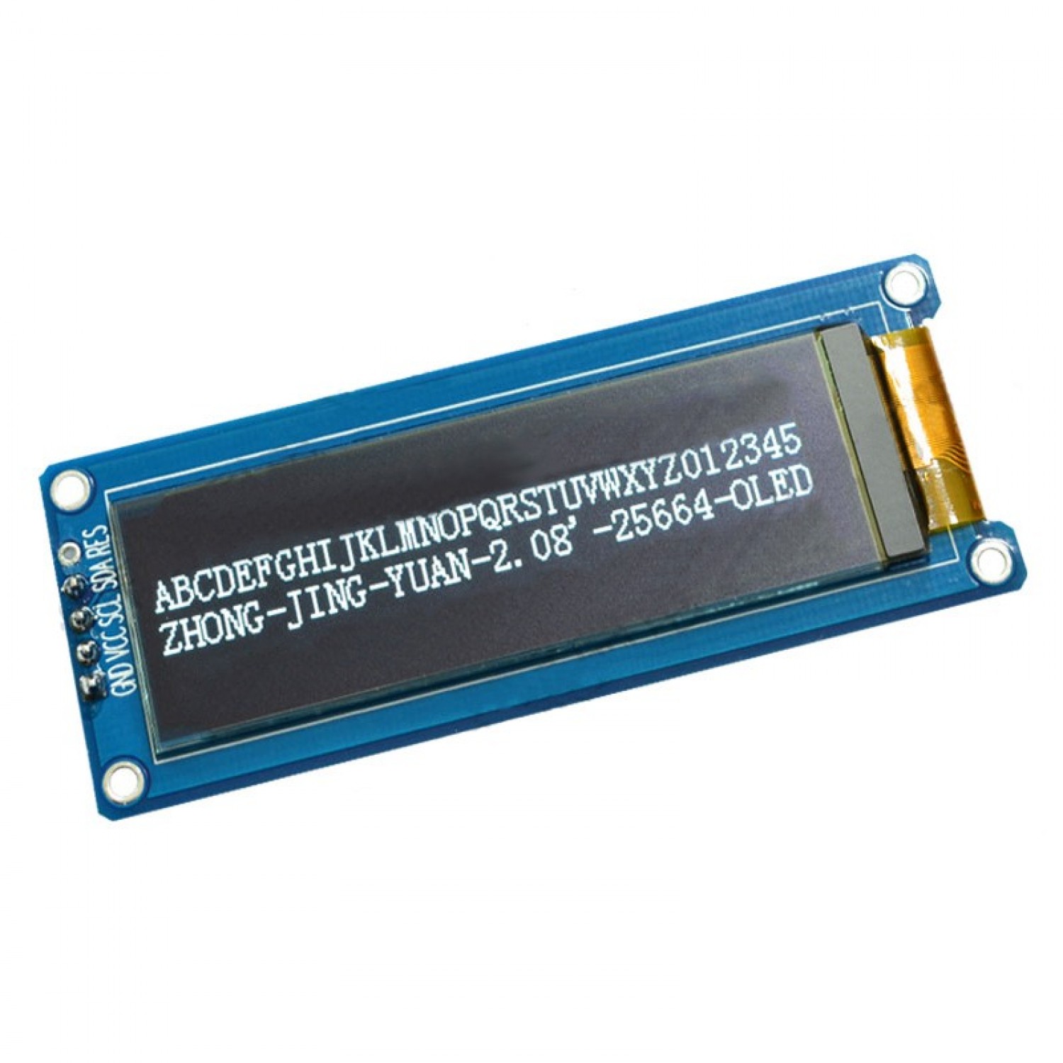 2.08 inch OLED Display 256*64 pixels - Wit - I2C - ZJY-2.08OLEDWHITE