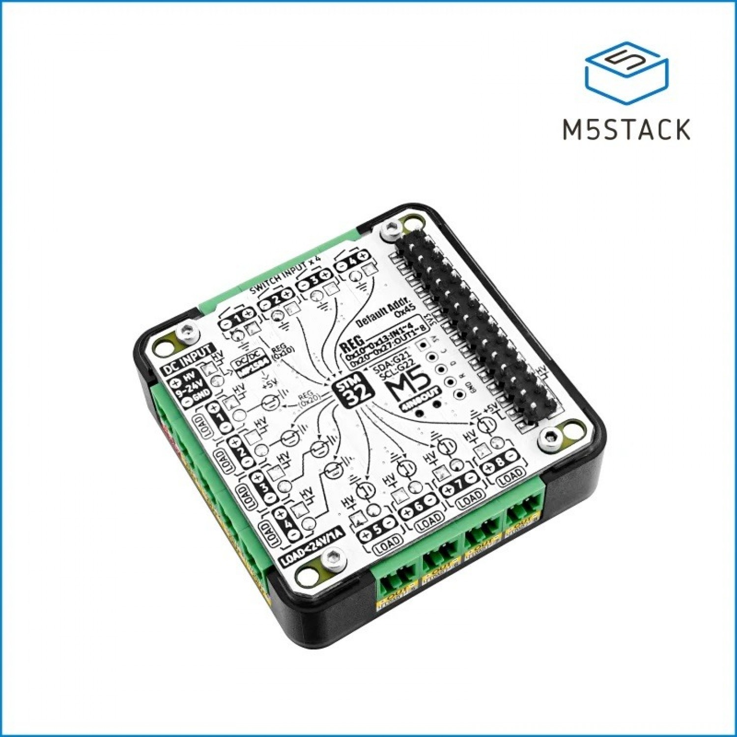 M5Stack 4IN8OUT Module 13.2 - MOSFET Schakelaar - 8 Kanalen - voor M5Core - M5Stack-M122
