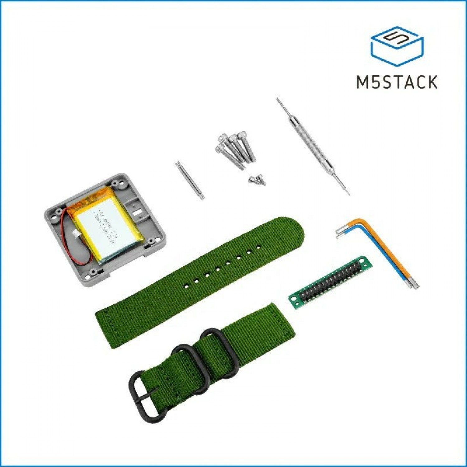 M5Stack Watch V1.1 Development Kit - Groen Bandje - Exclusief M5Core - M5STACK-A128