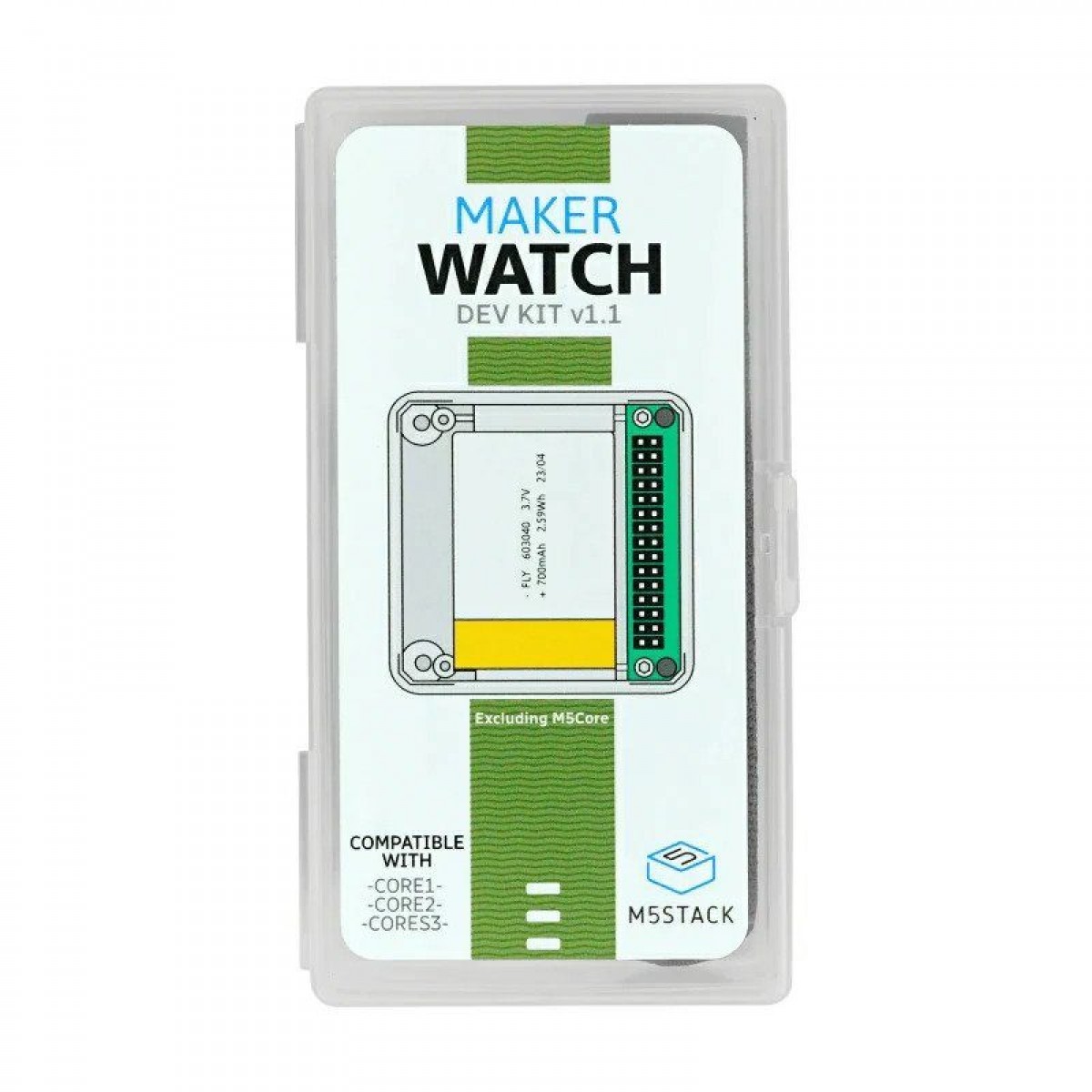 M5Stack Watch V1.1 Development Kit - Groen Bandje - Exclusief M5Core - M5STACK-A128