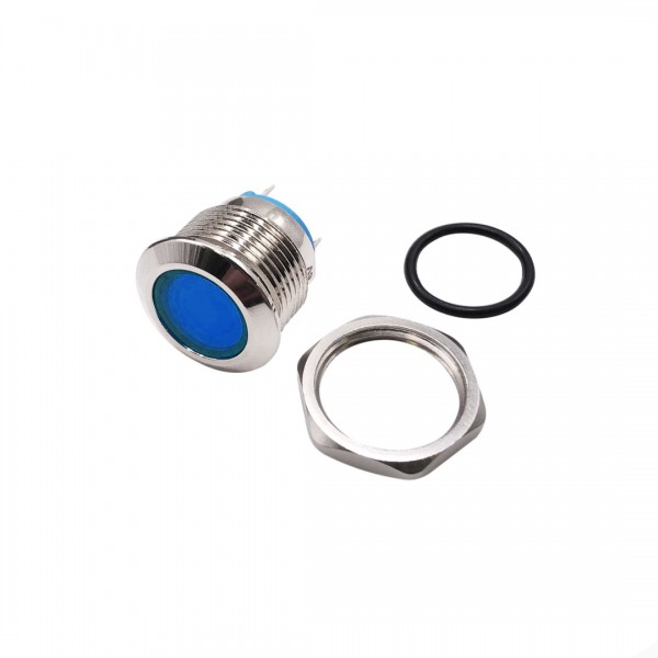 Metalen Waterdichte LED - Blauw - 16mm - 3-6V - ABI16C-P1-6V-B