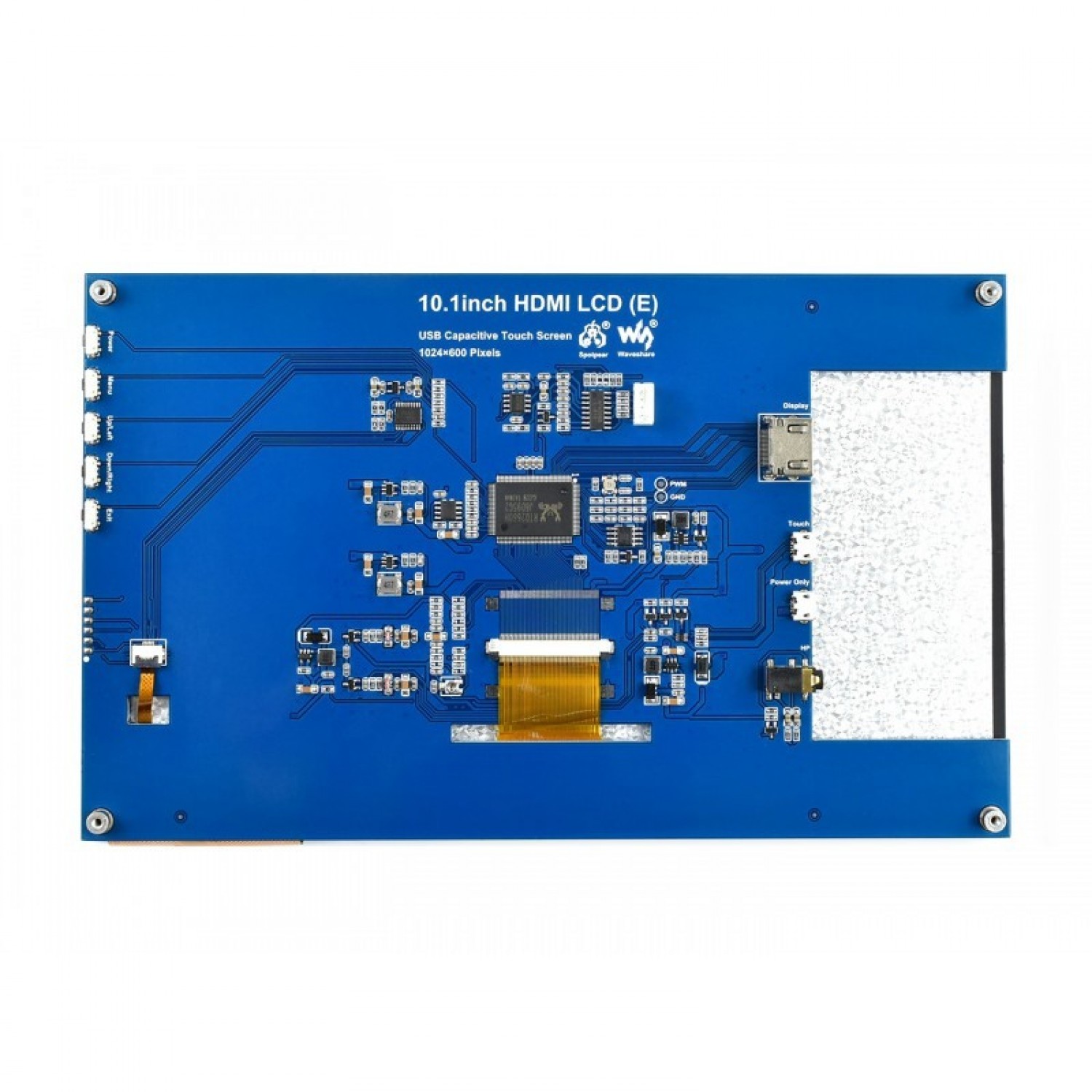Waveshare 10.1 inch HDMI IPS-TFT-LCD (E) Display 1024*600 pixels met Capacitief Touchscreen - WS ...