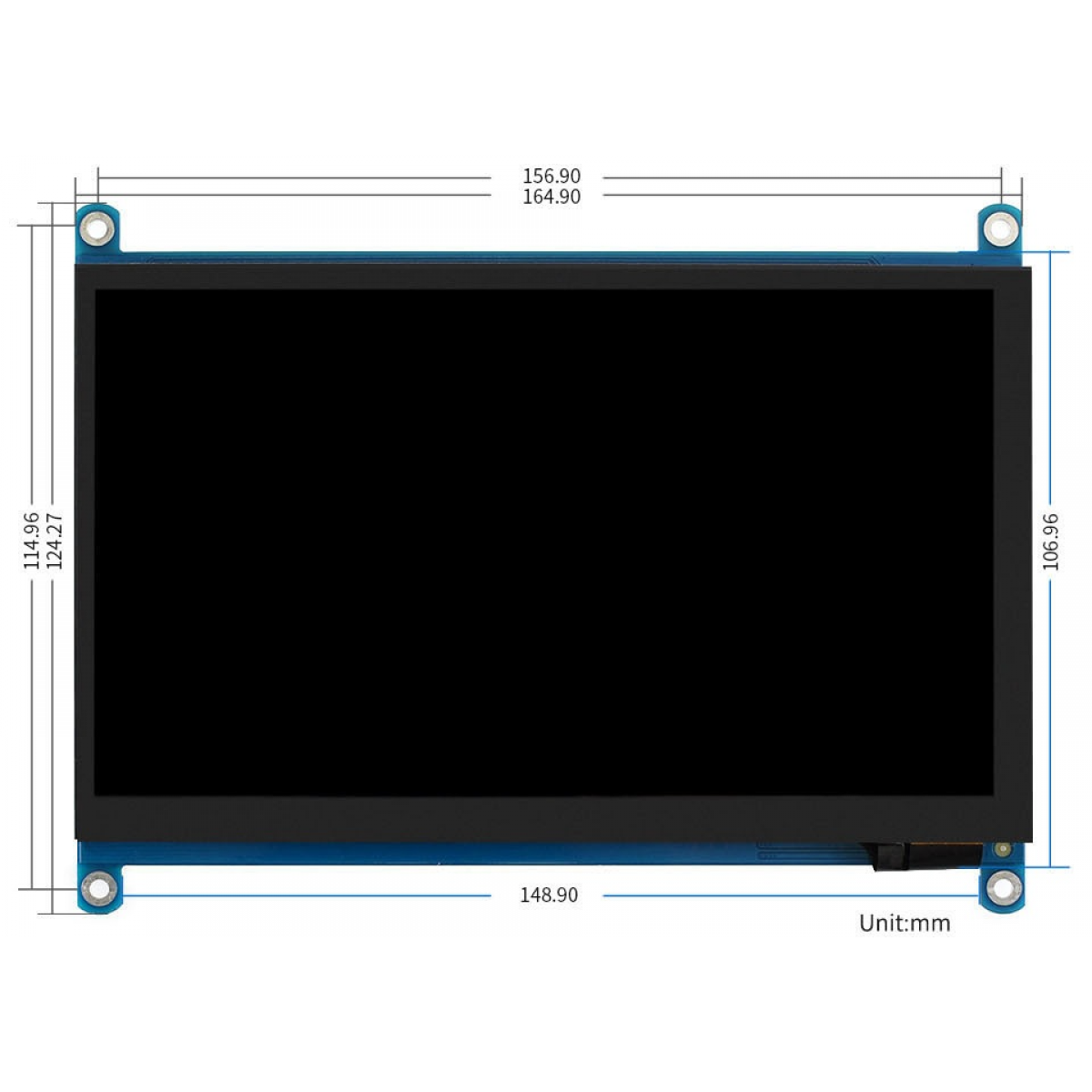 Waveshare 7 inch HDMI IPS-TFT-LCD (H) Display 1024*600 met Touchscreen ...
