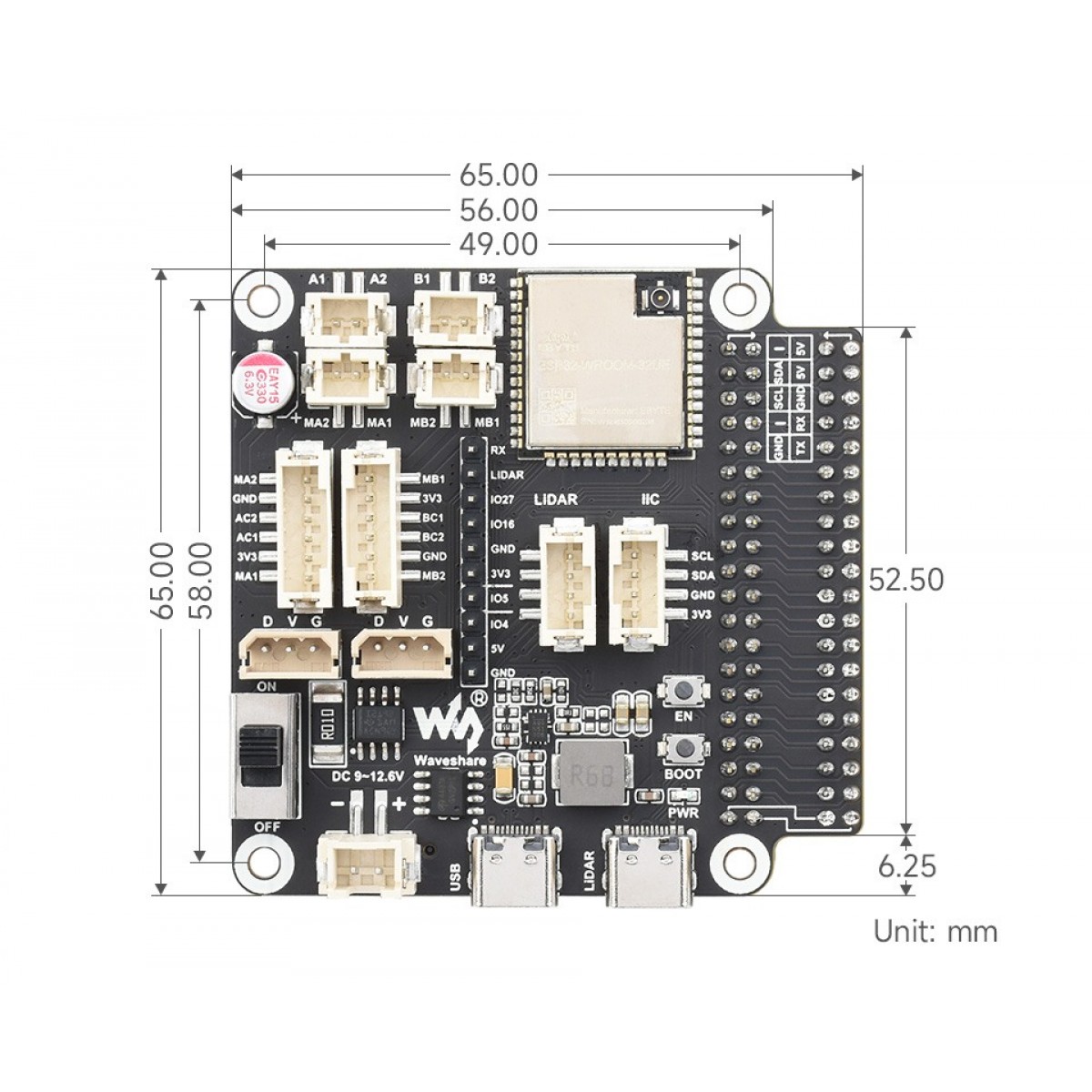 Waveshare General Driver For Robots Esp32 Ws 23730