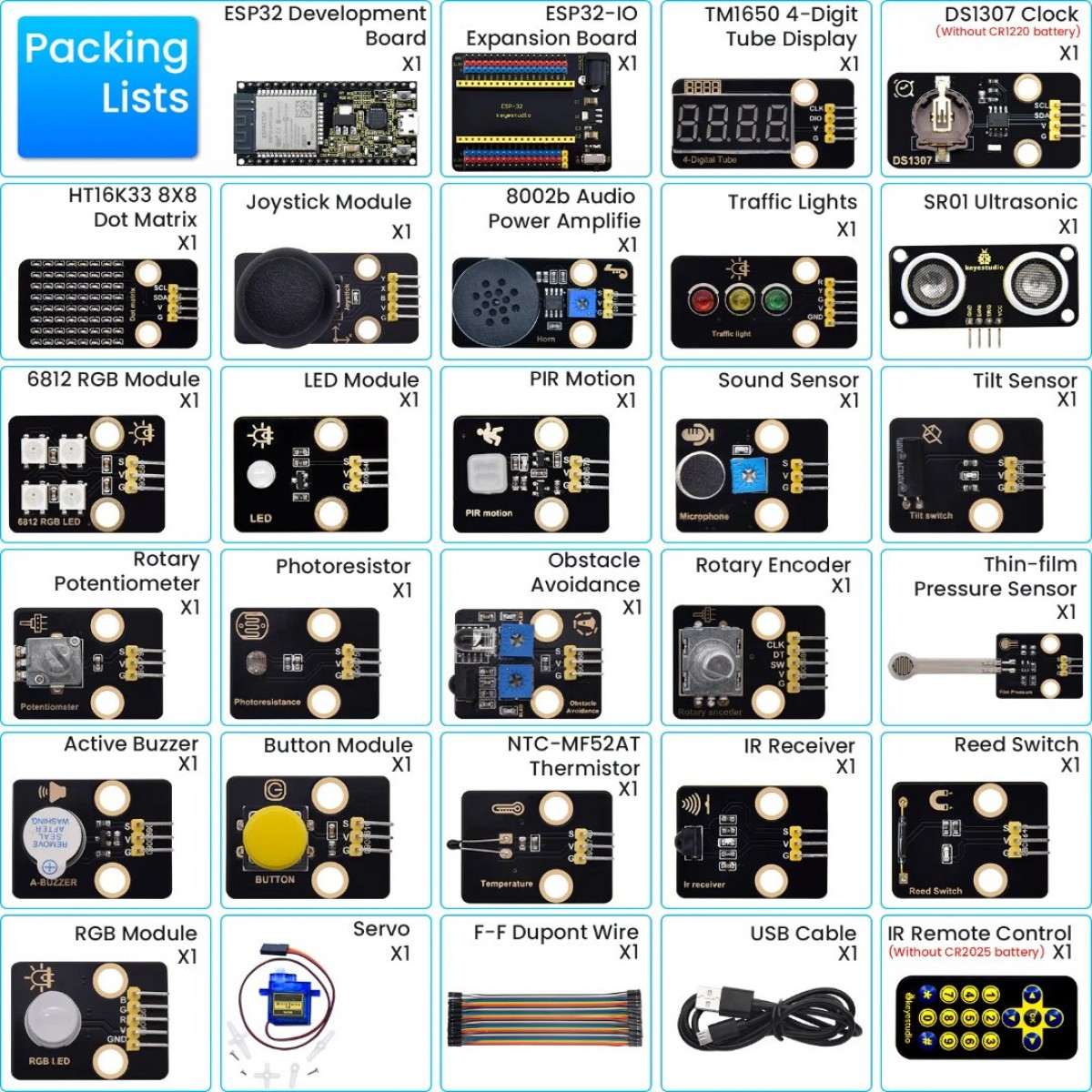 Keyestudio 24-in-1 Sensor Kit met ESP32 - KS5007