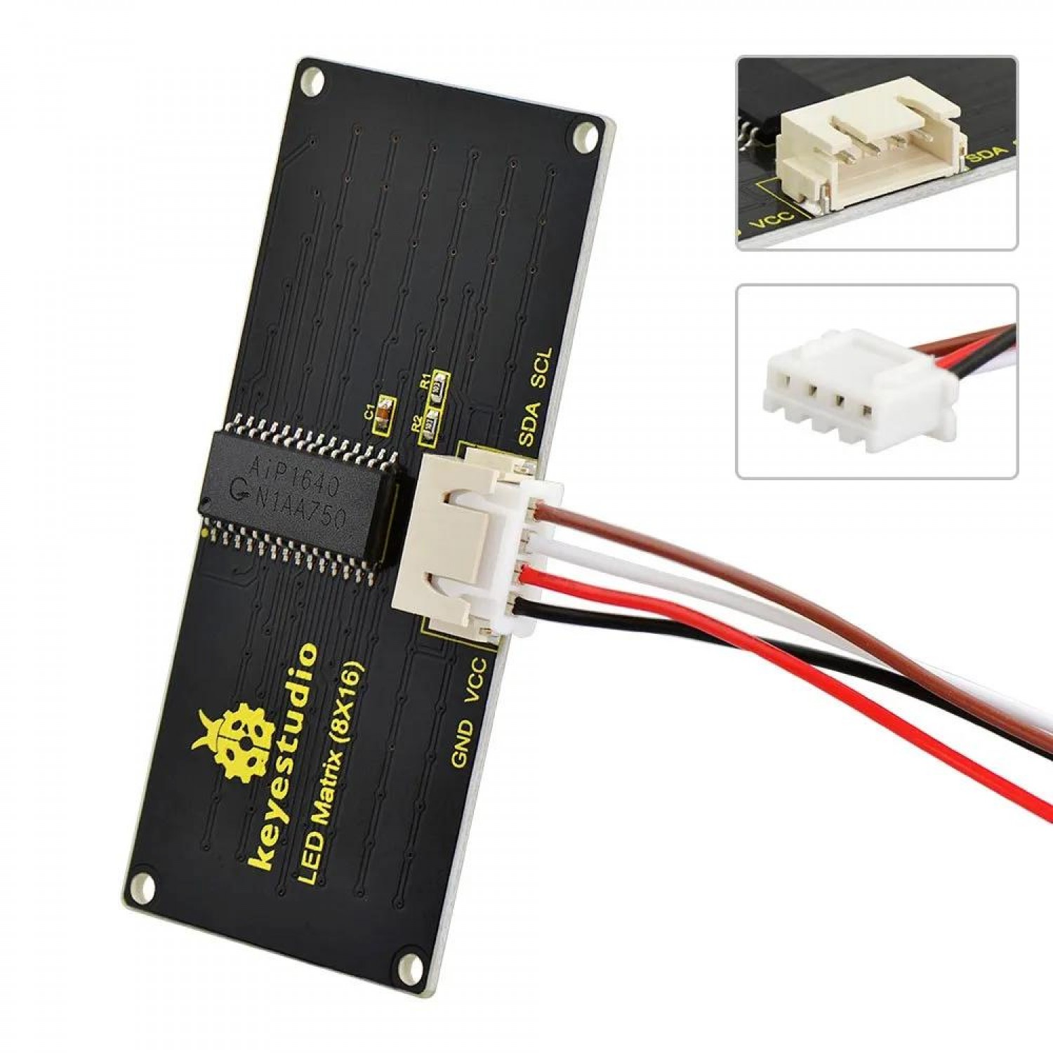 Keyestudio 8x16 LED Matrix Module - I2C - Blue - KS0357