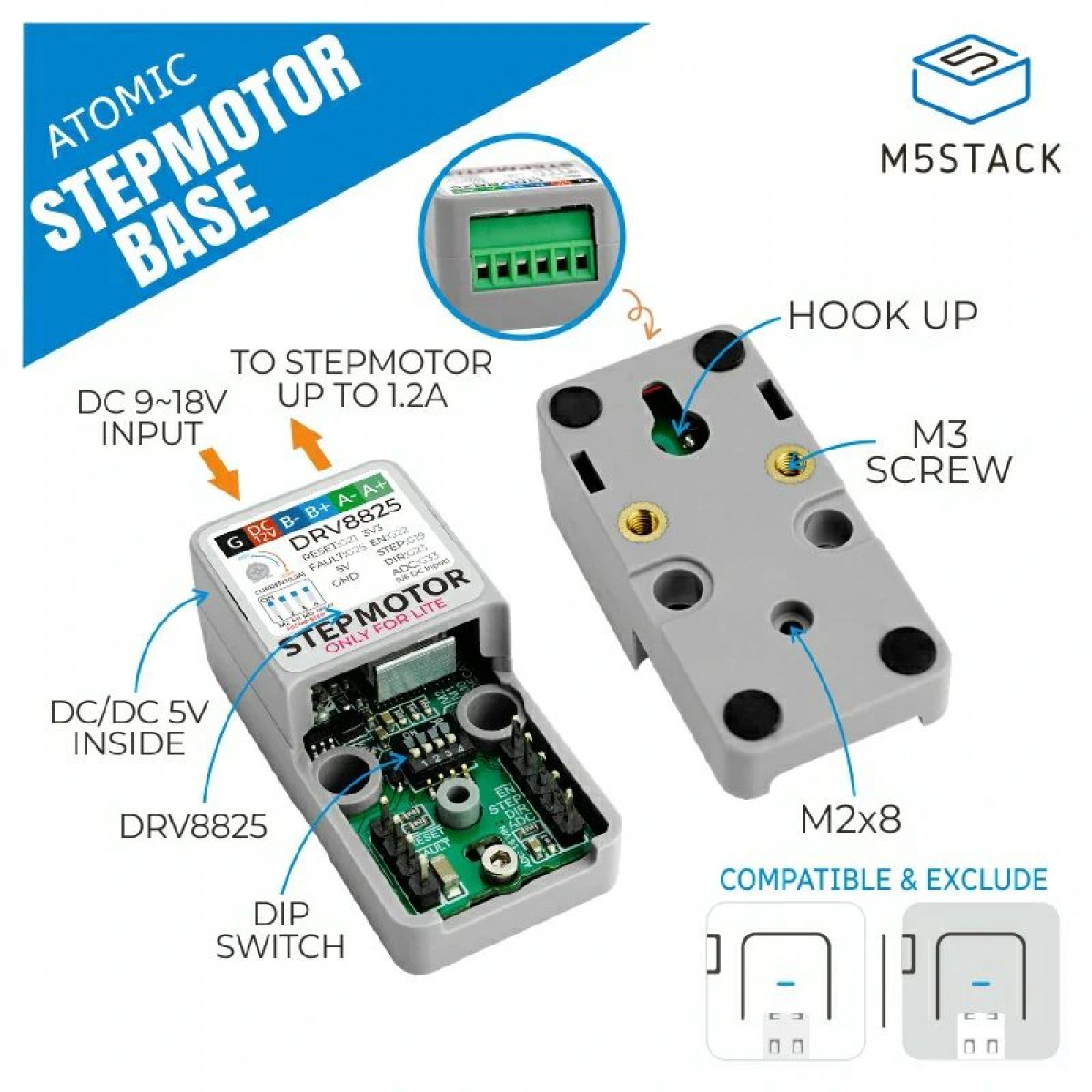 M5Stack Atomic Stepmotor Base - DRV8825 - M5STACK-A132