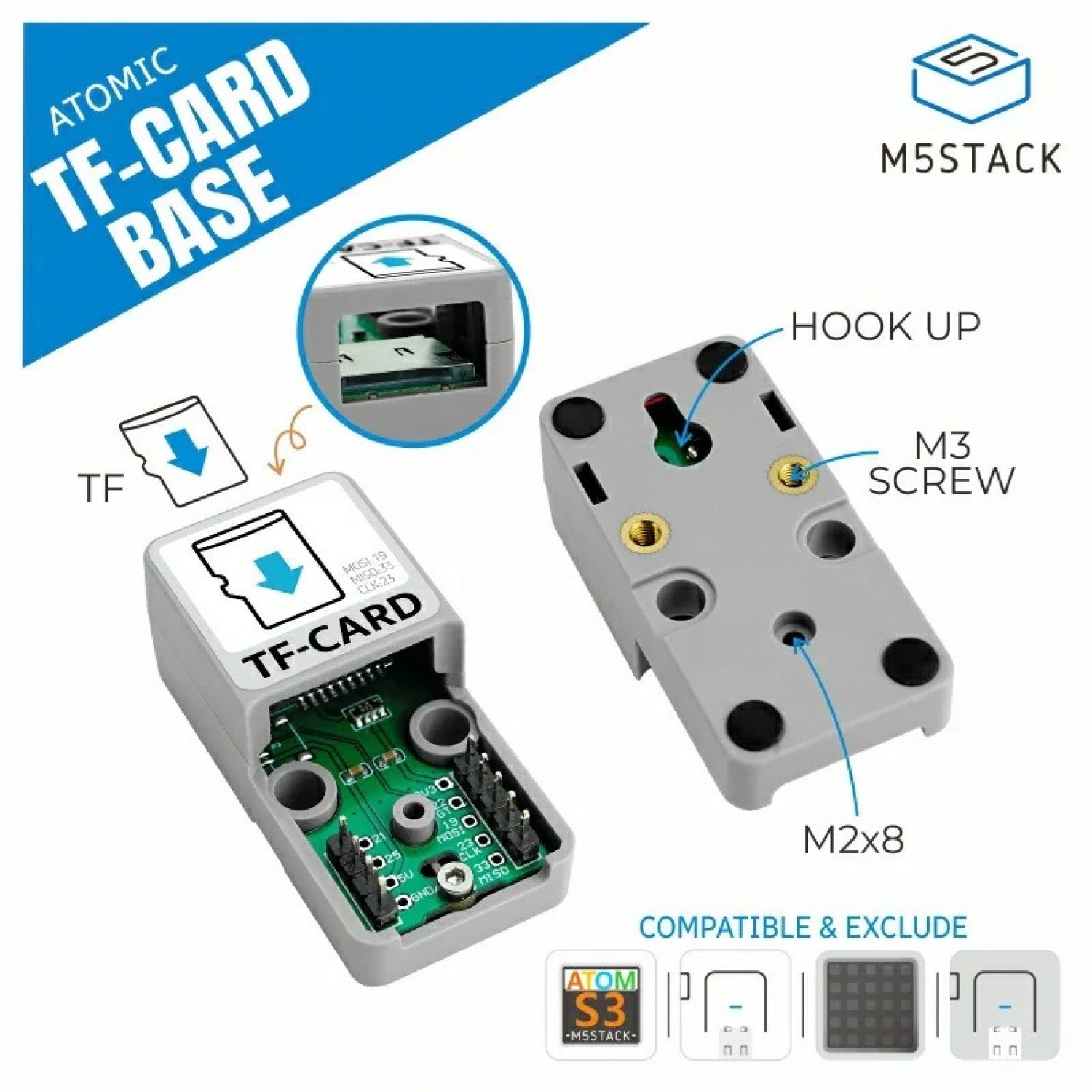 M5Stack Atomic TF-Card Reader Base - M5STACK-A135