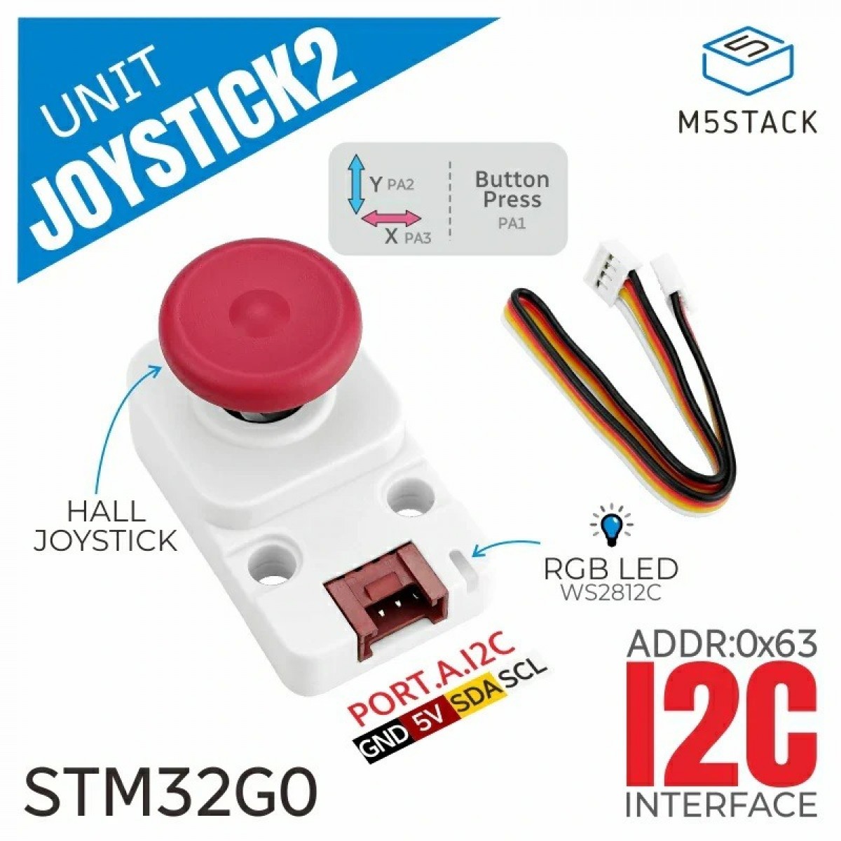 M5Stack Joystick2 Unit - M5STACK-U024-V2