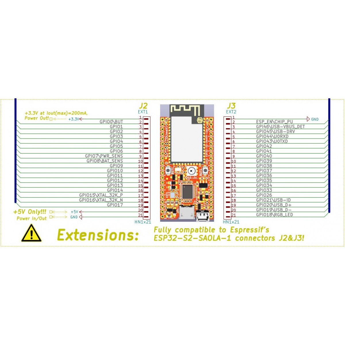 Olimex ESP32-S2-WROVER-DevKit-Lipo - OL-ESP32-S2-WROVER-DEVKIT-LIPO