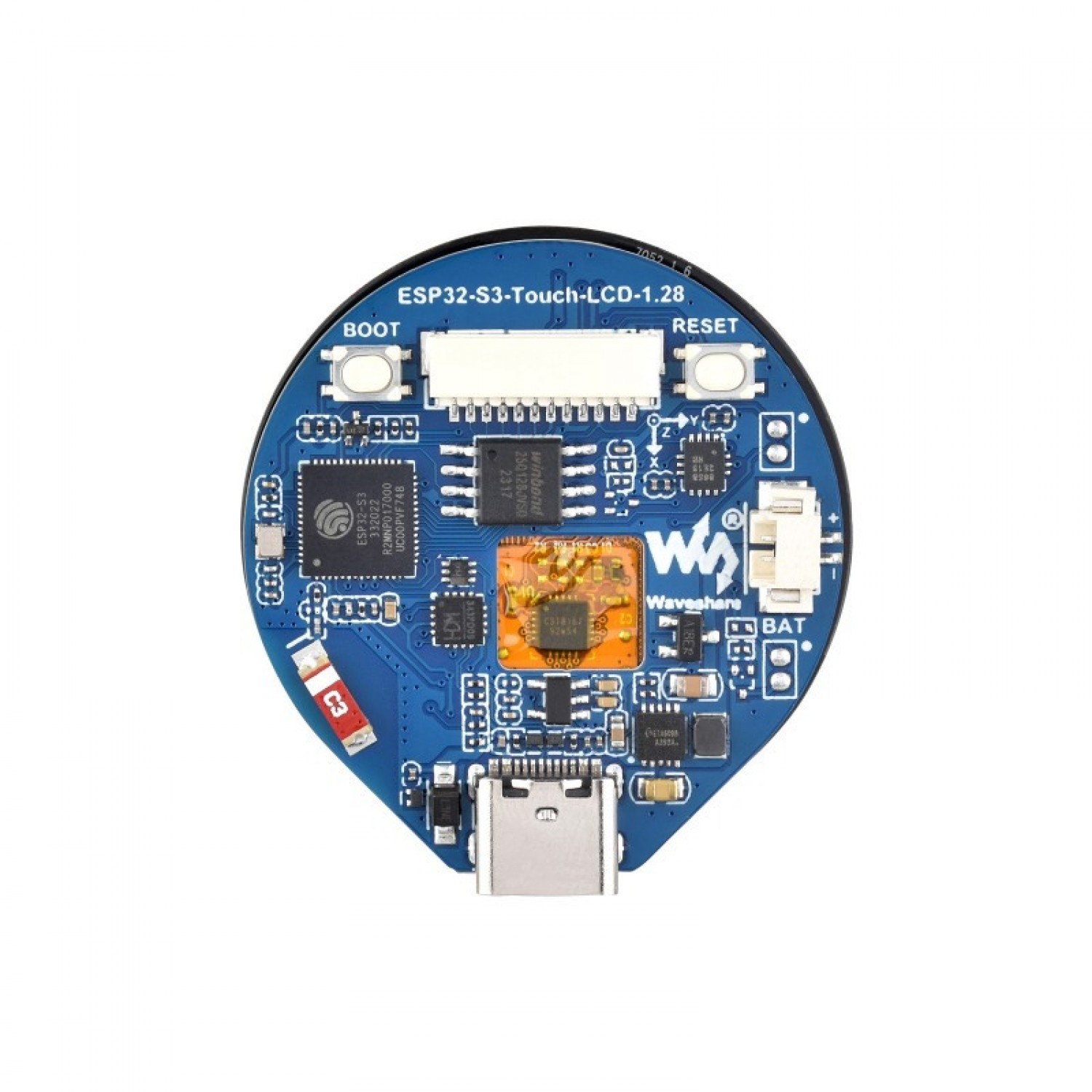 Waveshare ESP32-S3 with 1.28 inch Round IPS Display with Touchscreen and IMU - WS-25098