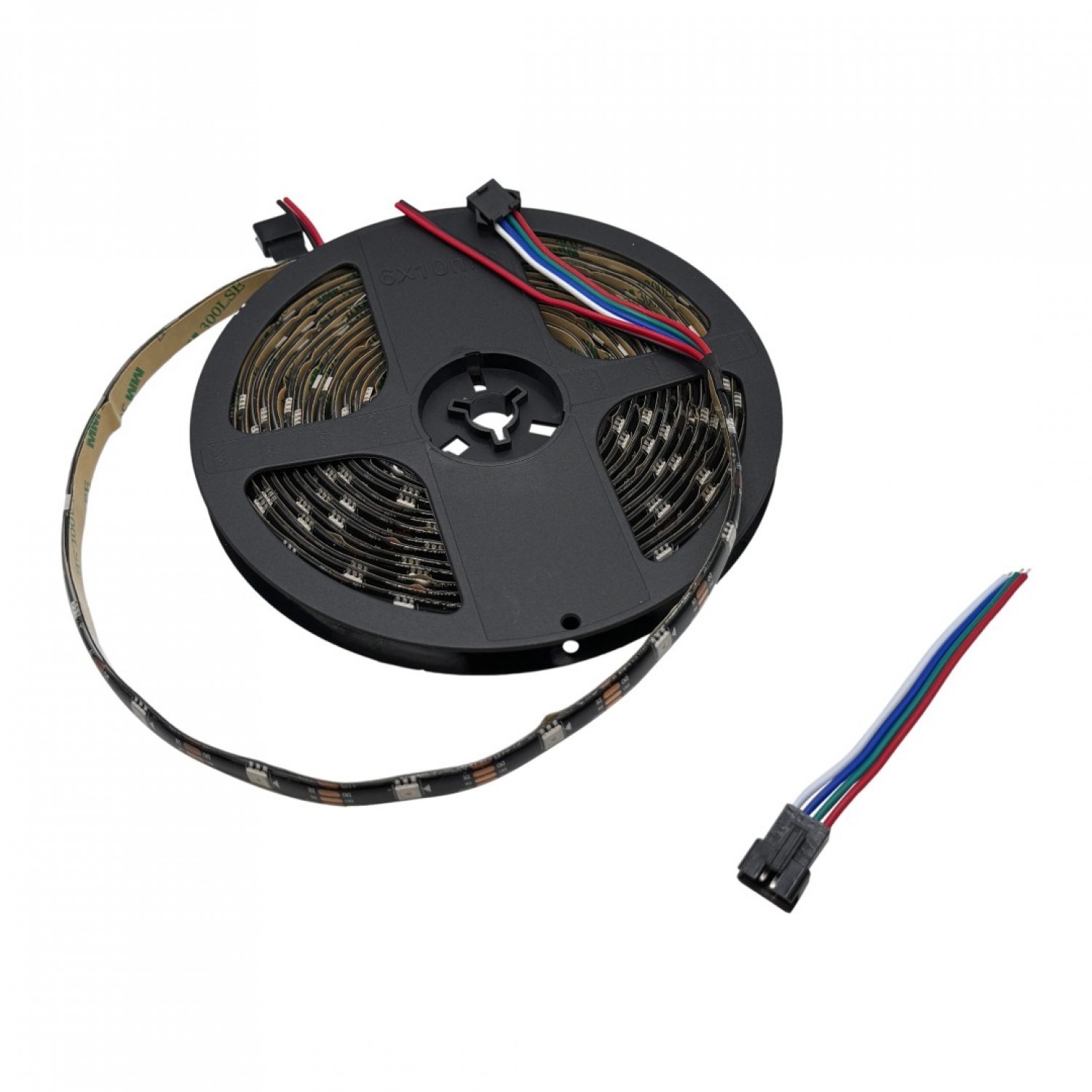 WorldSemi WS2815B Digitale 5050 RGB LED Strip - IP65 - Zwart - 150 LEDs 5m - WS2815BSTRIPIP65B5M150