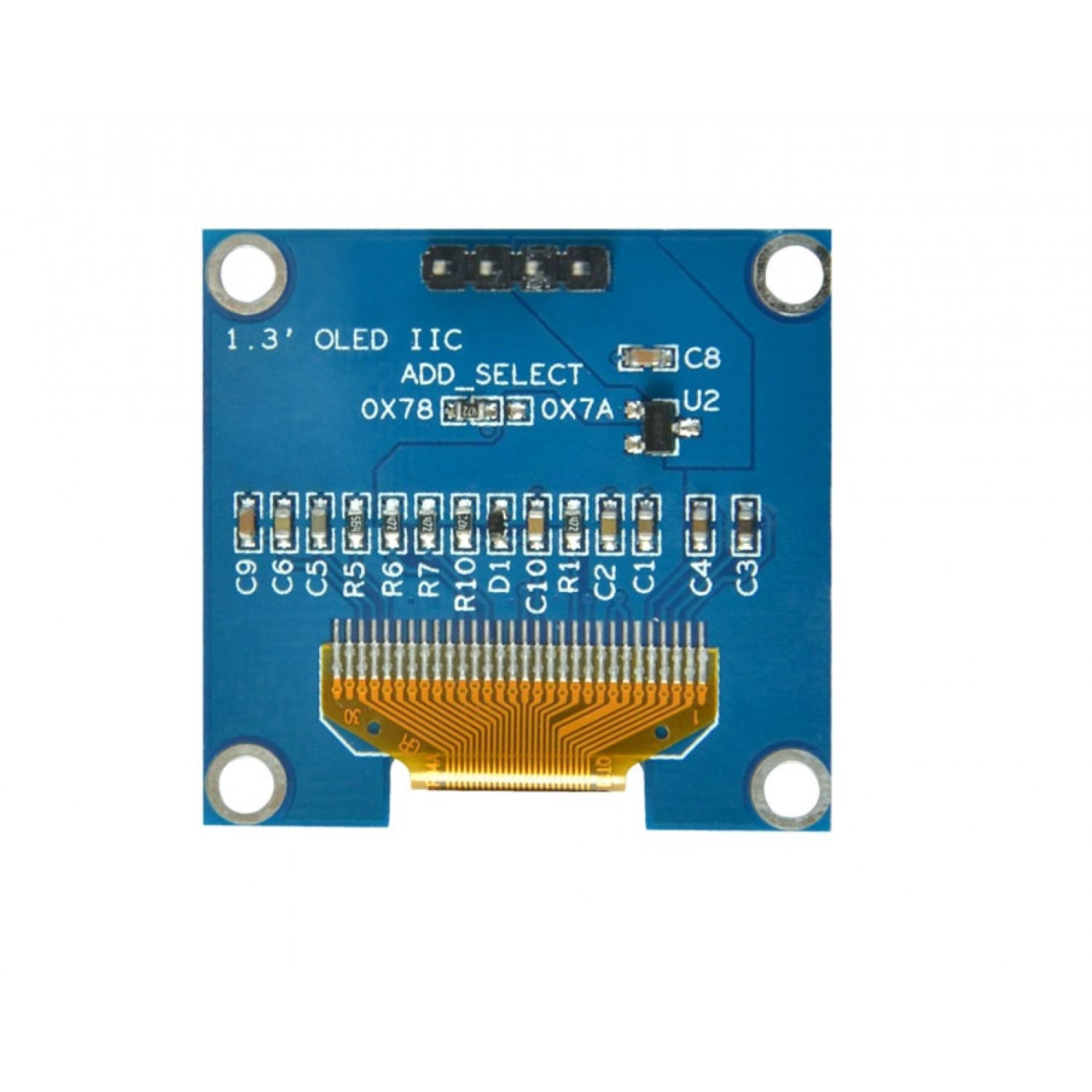 1.3 inch OLED Display 128*64 pixels Wit - I2C - I2C1.3OLEDWHITE