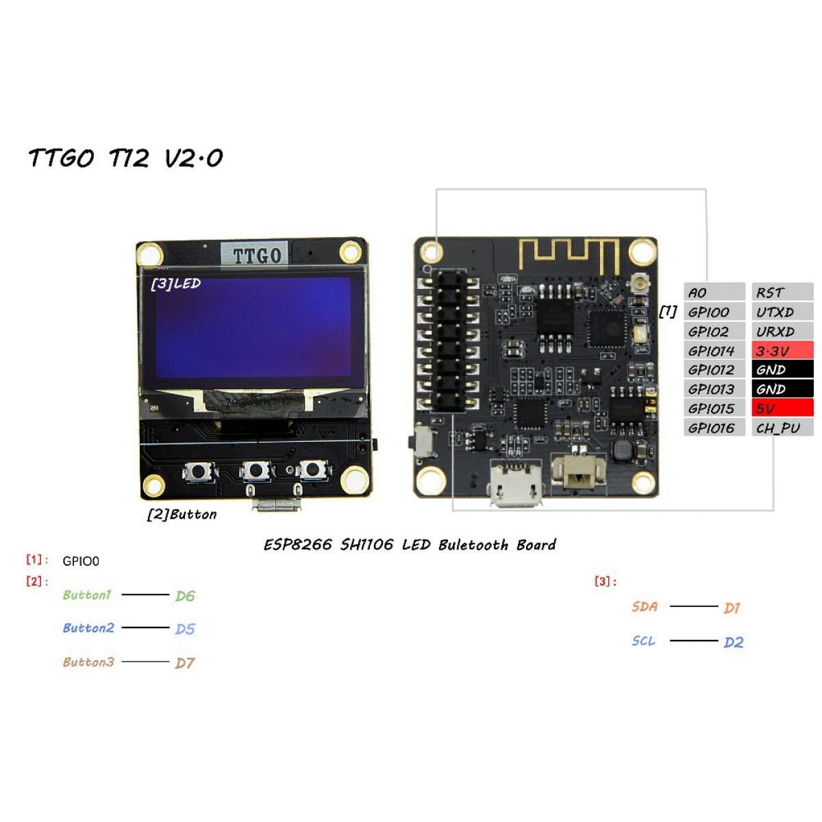 LilyGO TTGO TO ESP8266 OLED - LILYGO-H214-Q142