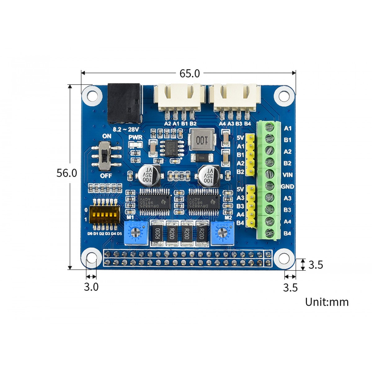 Waveshare Stepper Motor HAT - for Raspberry Pi - WS-15669