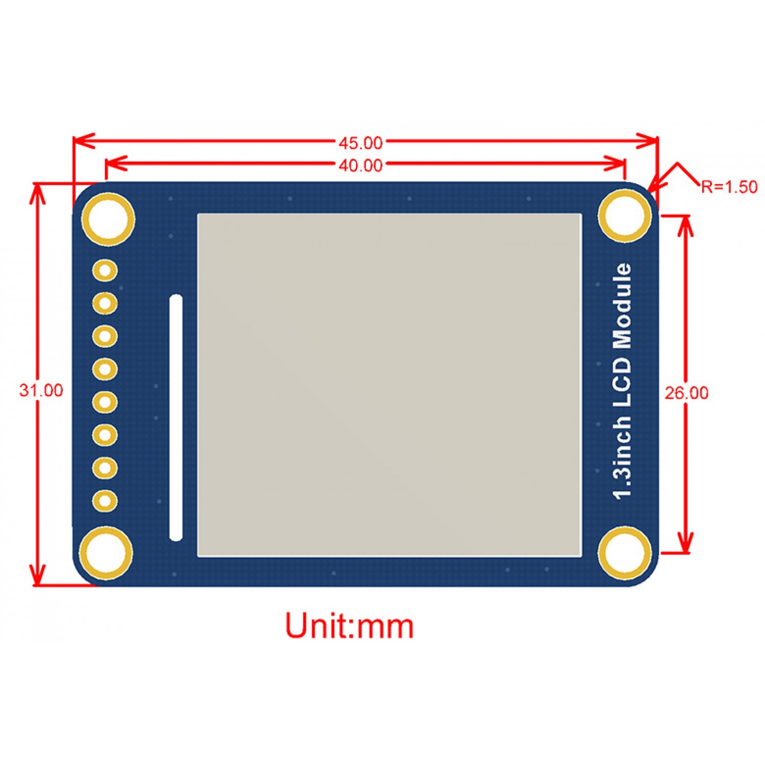 Waveshare 1.3 inch IPS-TFT-LCD Display - 240*240 Pixels - SPI - WS-15867