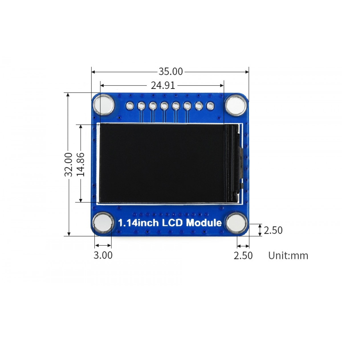 Waveshare 1.14 inch IPS-TFT-LCD Display - 240*135 Pixels - SPI - WS-18231