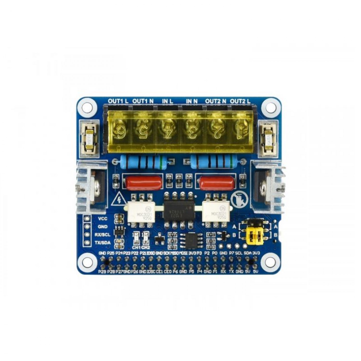 Waveshare 2 Ch Triac Hat Ac Dimmer 2 Kanalen Voor Raspberry Pi