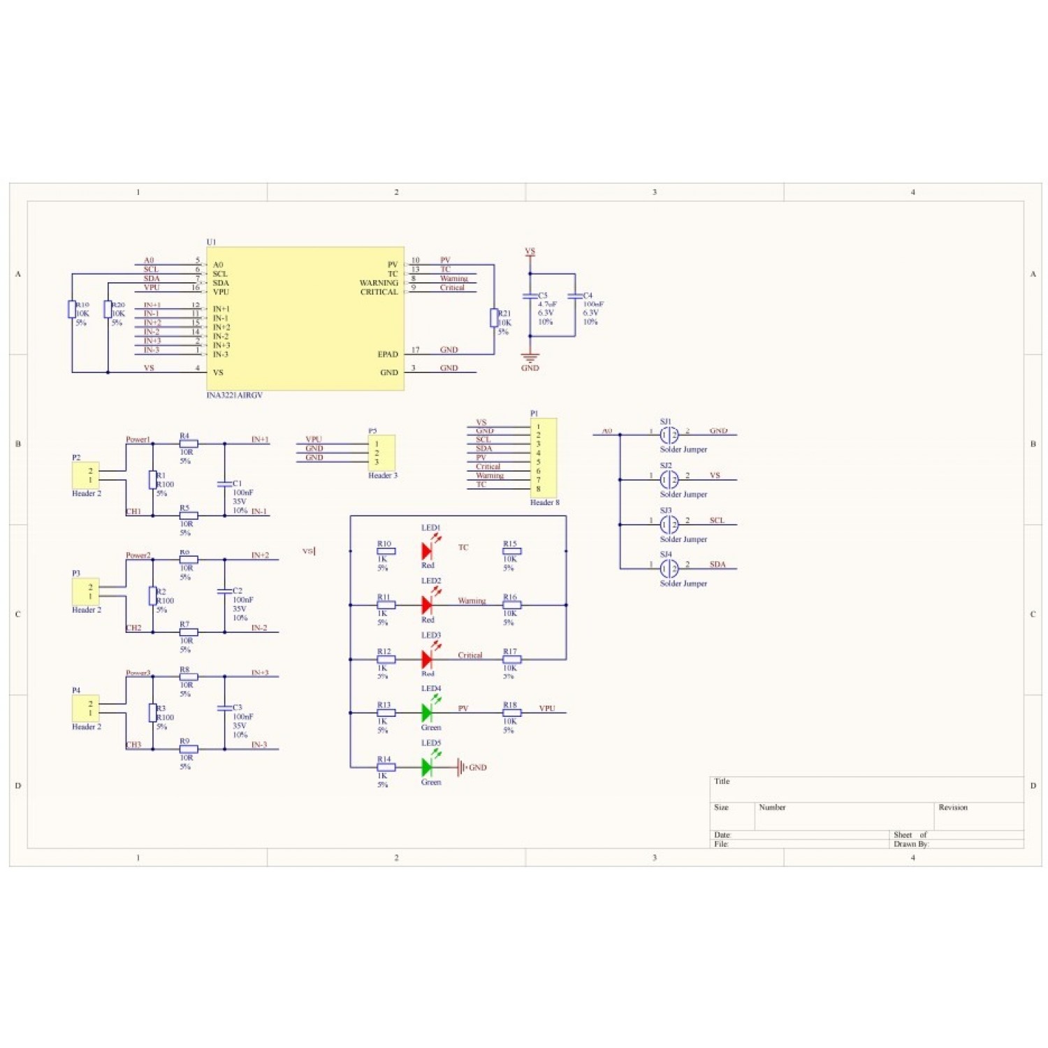 INA3221 I2C DC Current and Voltage Sensor Module - 1.6A - 3 Channels - INA3221