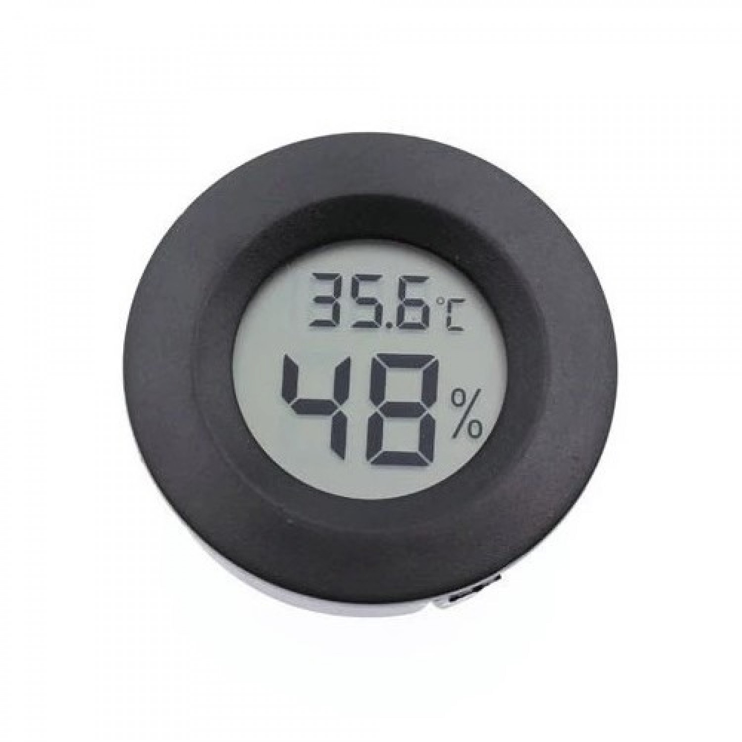 Temperature and Humidity Sensor with Display - Round - Black ...