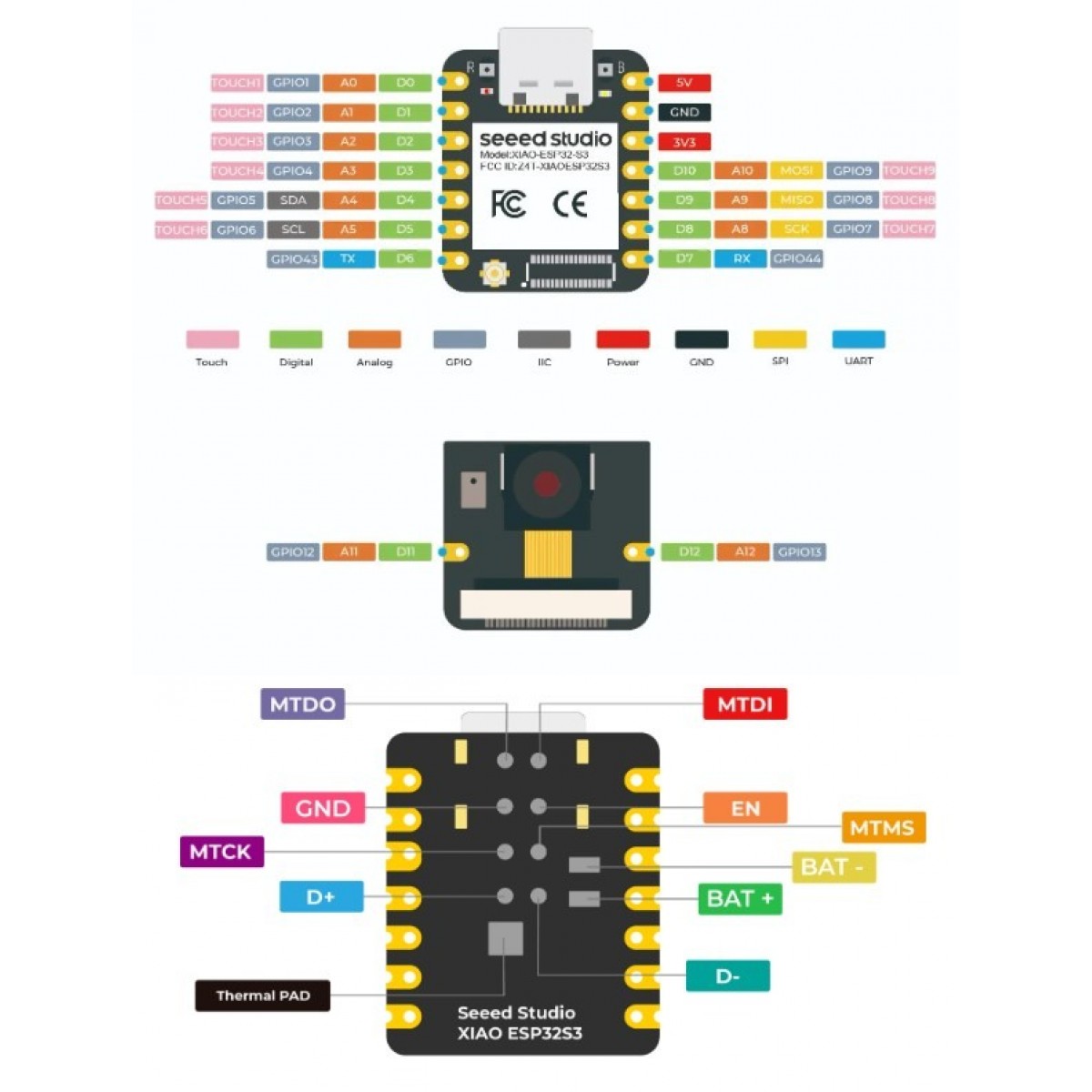 Seeed Studio XIAO ESP32-S3 Sense - SEEED-113991115